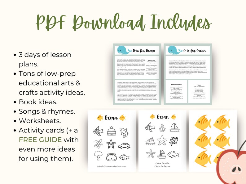 Ocean Theme Printable Preschool Lesson Plans | Printable Activities and ...