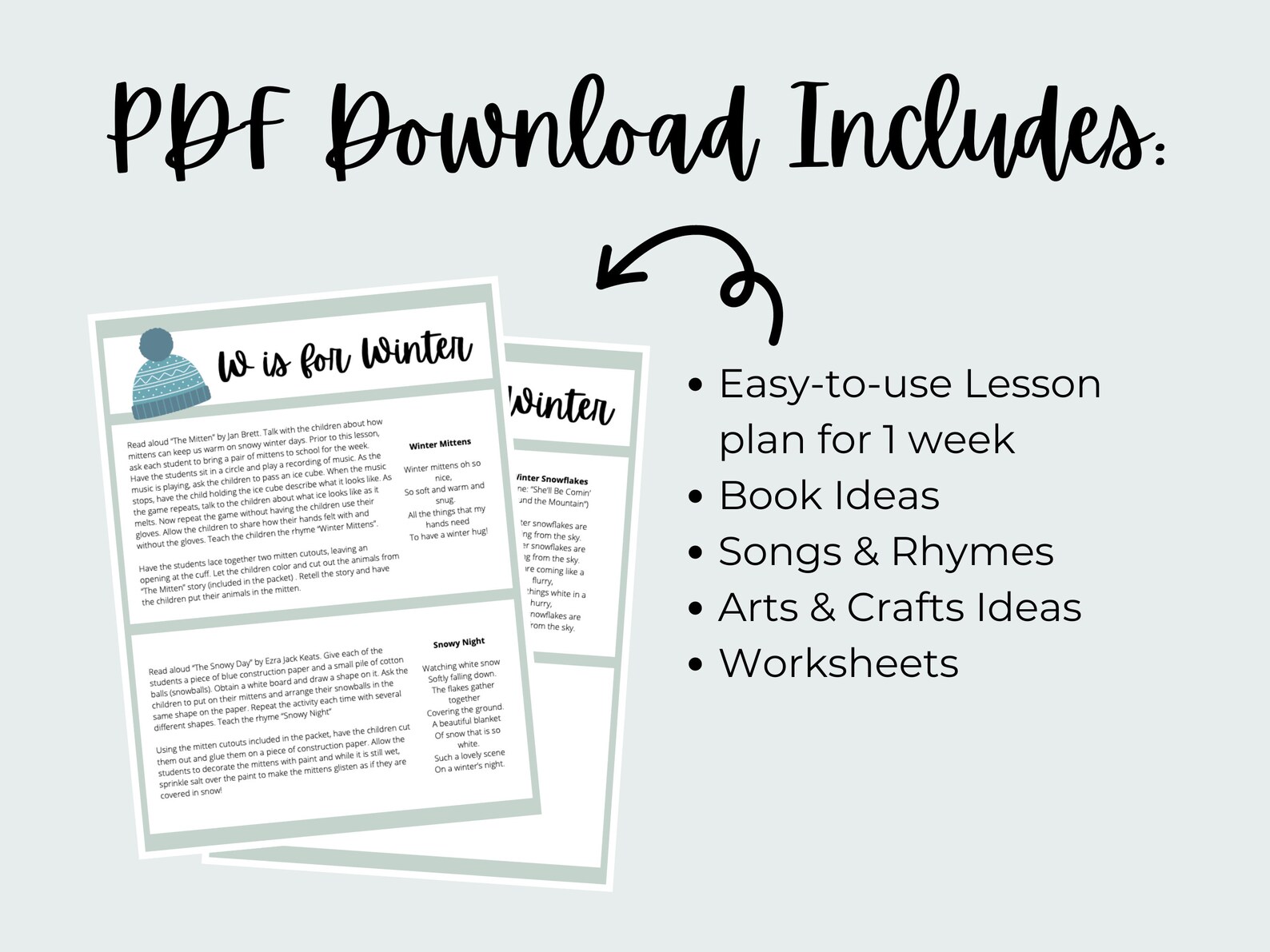 Winter Theme Preschool Curriculum Printable | Homeschool Lesson Plan ...