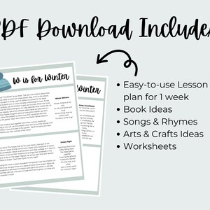 Winter Theme Preschool Curriculum Printable | Homeschool Lesson Plan ...