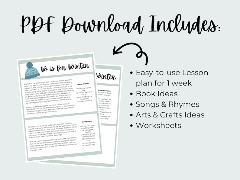 Winter Theme Preschool Curriculum Printable | Homeschool Lesson Plan ...