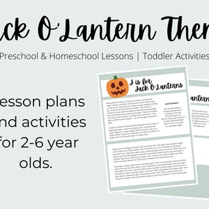 Jack O'lantern Theme Preschool Curriculum Printable | Homeschool Lesson ...