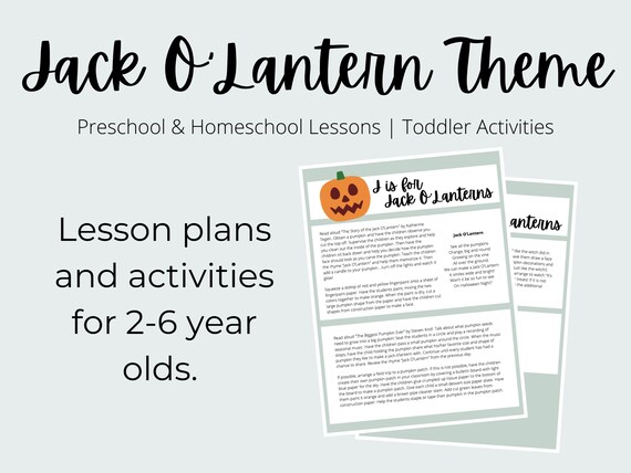Jack O'lantern Theme Preschool Curriculum Printable - Etsy
