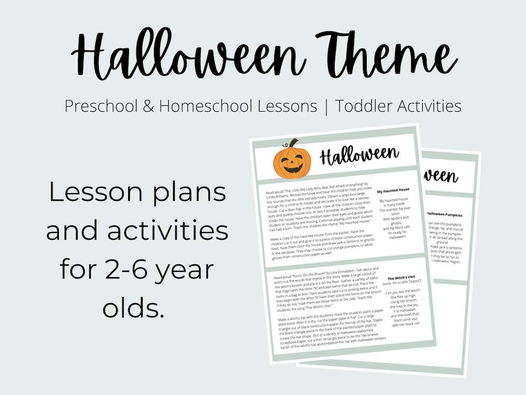 Halloween Theme Preschool Curriculum Printable | Homeschool Lesson Plan ...