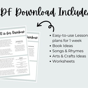 Rainbow Theme Preschool Curriculum Printable | Homeschool Lesson Plan ...