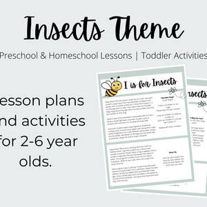Insects Theme Preschool Curriculum Printable | Homeschool Lesson Plan ...