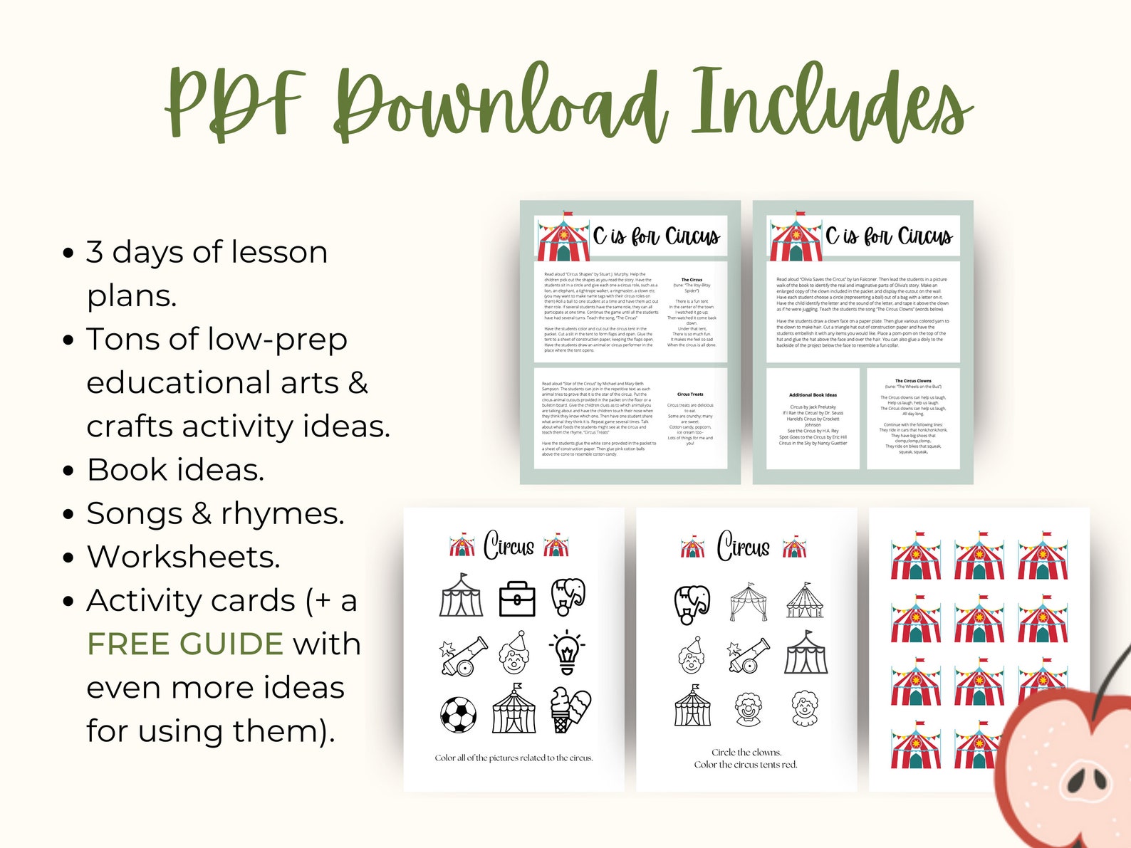 Circus Theme Printable Preschool Lesson Plans | Printable Activities ...