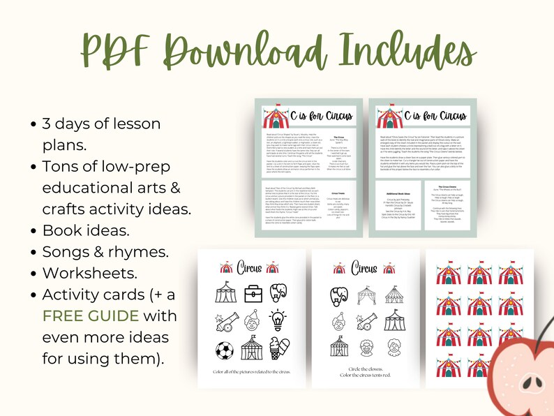 Circus Theme Printable Preschool Lesson Plans | Printable Activities ...