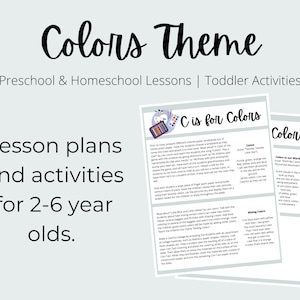 Colors Theme Preschool Curriculum Printable | Homeschool Lesson Plan ...