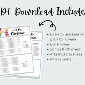 Kindness Theme Preschool Curriculum Printable | Homeschool Lesson Plan ...