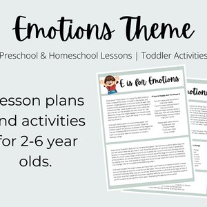 Emotions Theme Preschool Curriculum Printable | Homeschool Lesson Plan ...