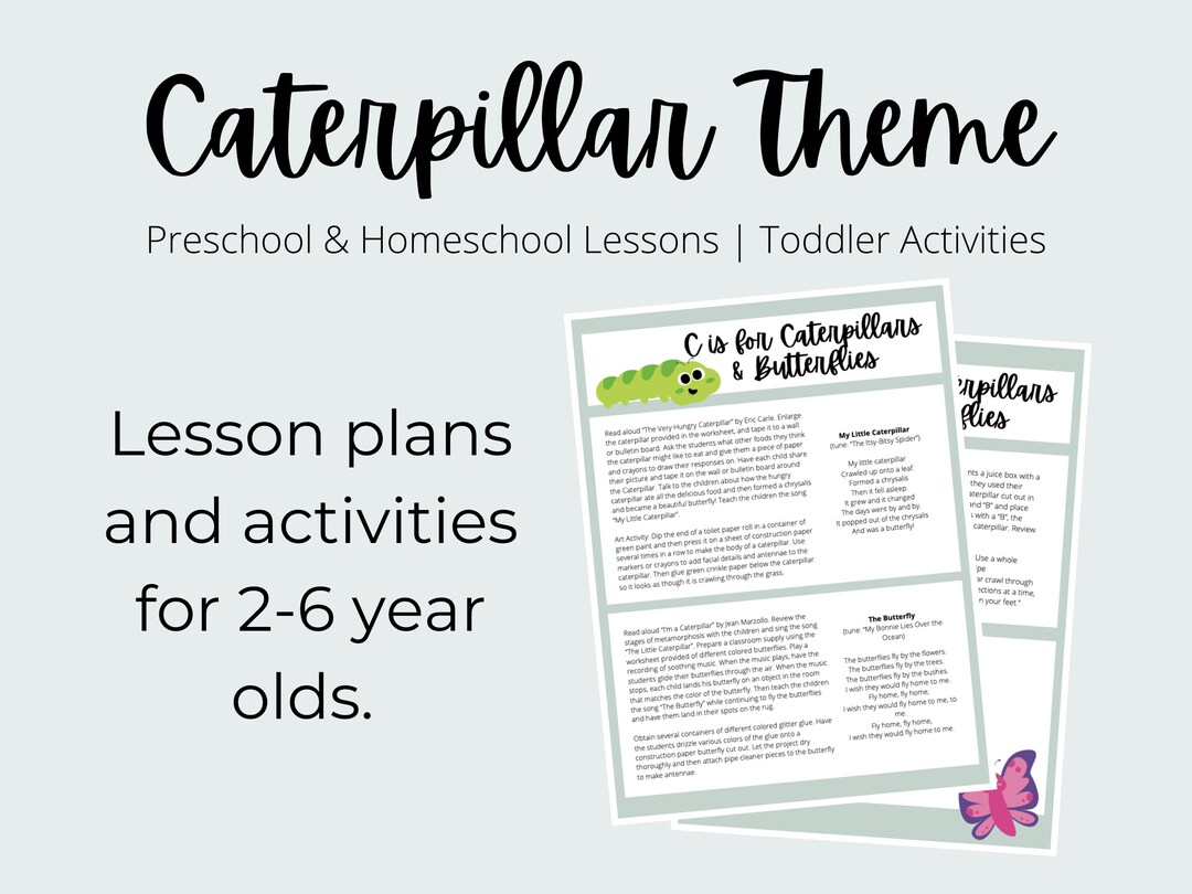 Caterpillar Theme Preschool Curriculum Printable | Homeschool Lesson ...