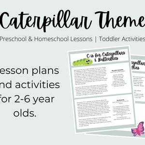 Caterpillar Theme Preschool Curriculum Printable | Homeschool Lesson ...
