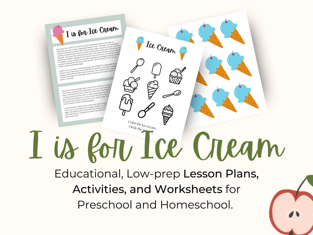 Ice Cream Theme Printable Preschool Lesson Plans | Printable Activities ...