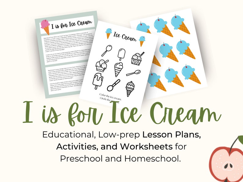 Ice Cream Theme Printable Preschool Lesson Plans | Printable Activities ...