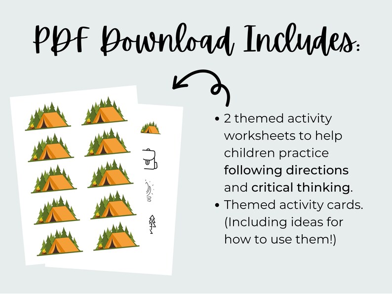 Camping Theme Printable Activity Worksheets No Prep - Etsy