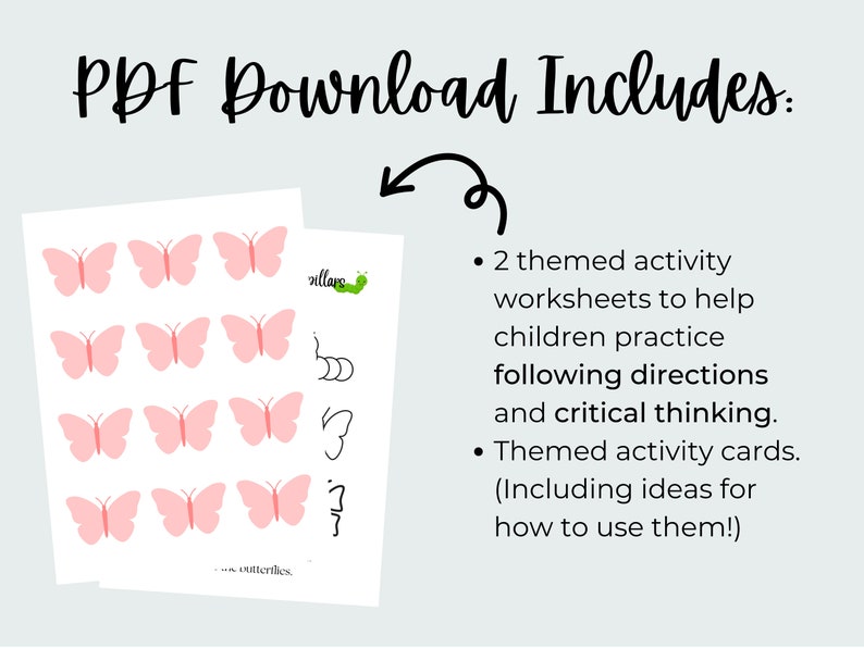 Butterflies & Caterpillars Printable Activity Worksheets No - Etsy