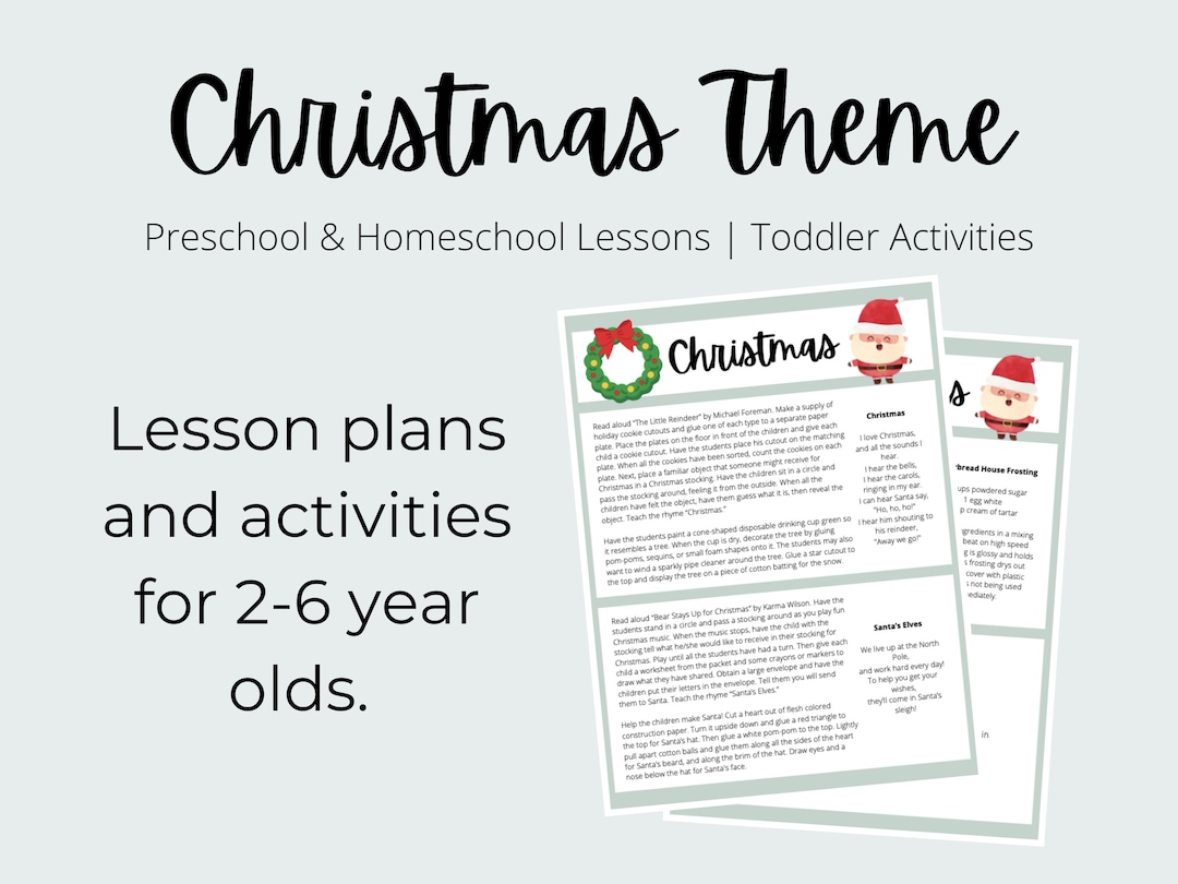 Christmas Theme Preschool Curriculum Printable | Homeschool Lesson Plan ...