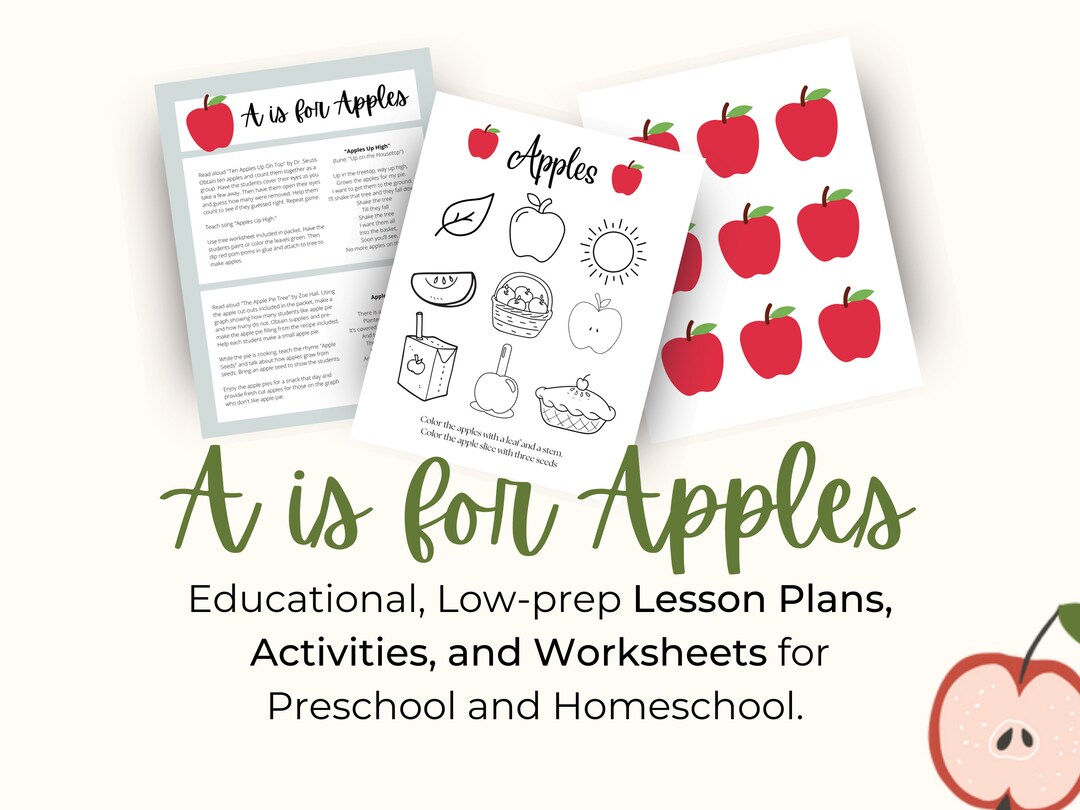 Apple Theme Printable Preschool Lesson Plans | Printable Activities and ...