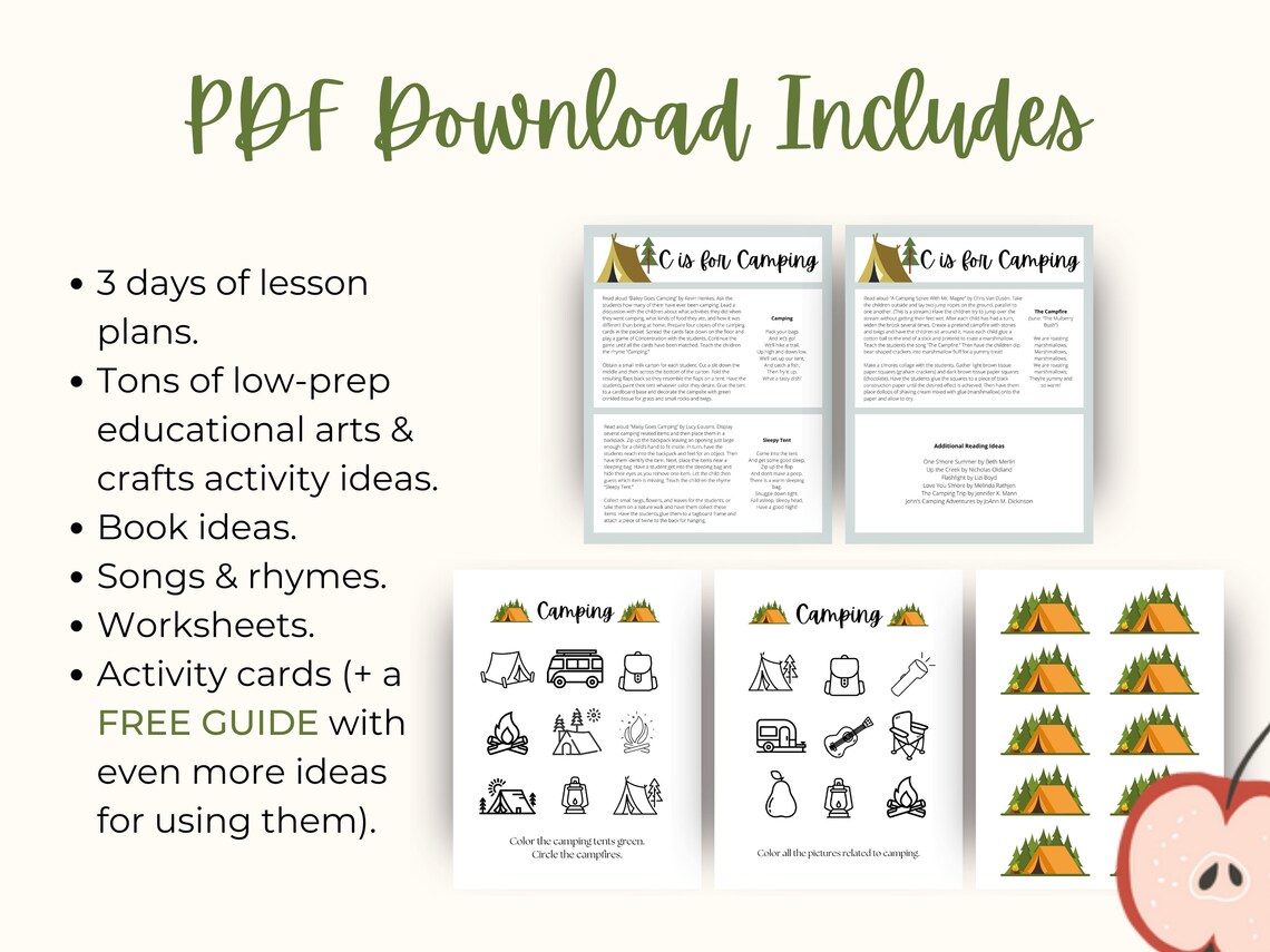 Camping Theme Printable Preschool Lesson Plans | Printable Activities ...