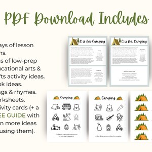 Camping Theme Printable Preschool Lesson Plans | Printable Activities ...