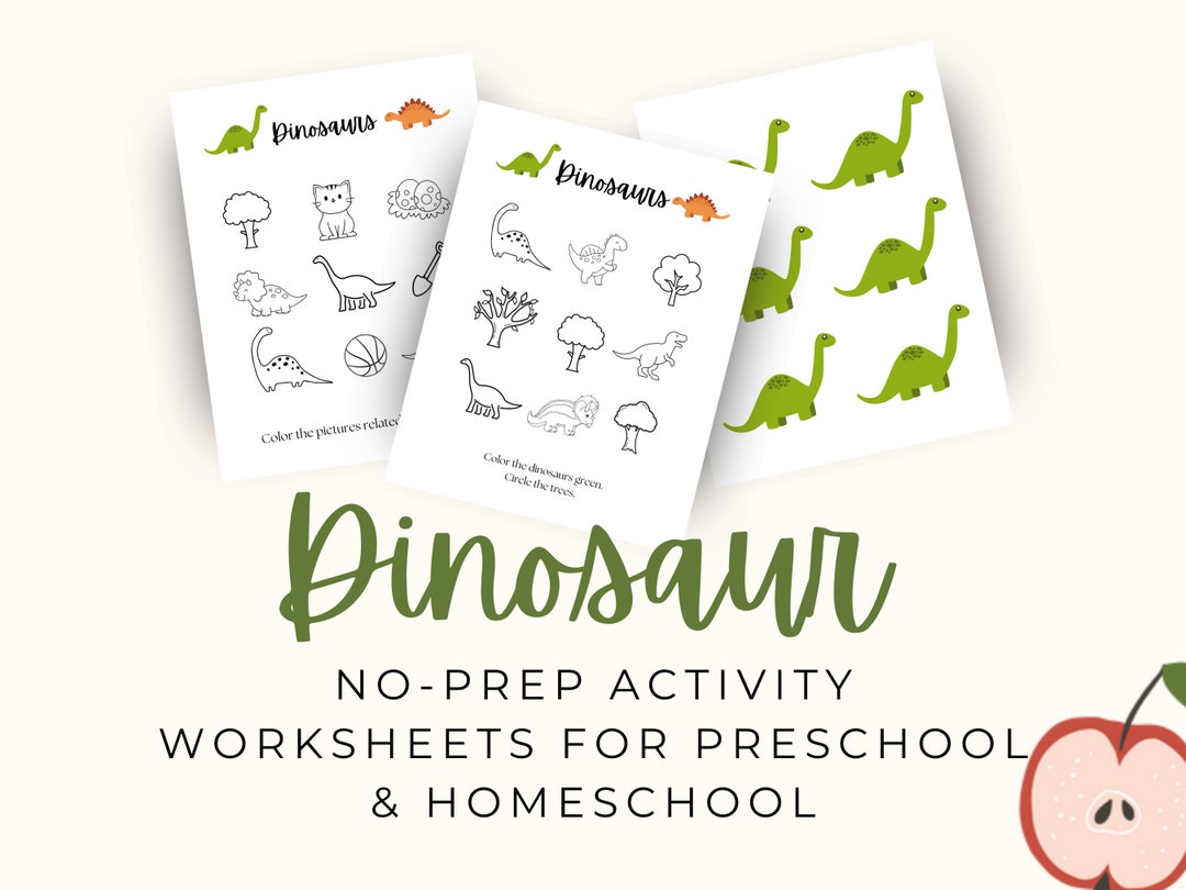 Dinosaur Theme Printable Activity Worksheets | No Prep Preschool and ...