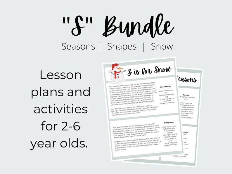 S Theme Preschool Curriculum Bundle | Homeschool Lesson Plan Bundle ...