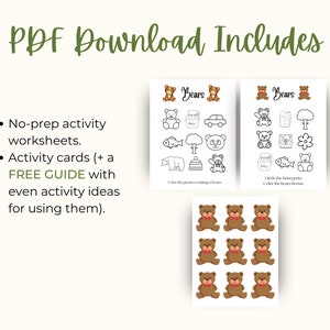 Bear Theme Printable Activity Worksheets | No Prep Preschool and ...