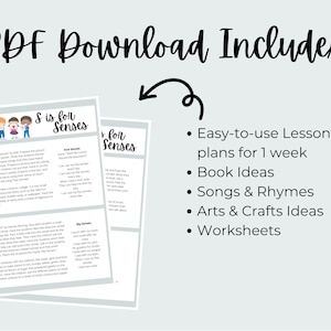 Five Senses Theme Preschool Curriculum Printable | Homeschool Lesson ...