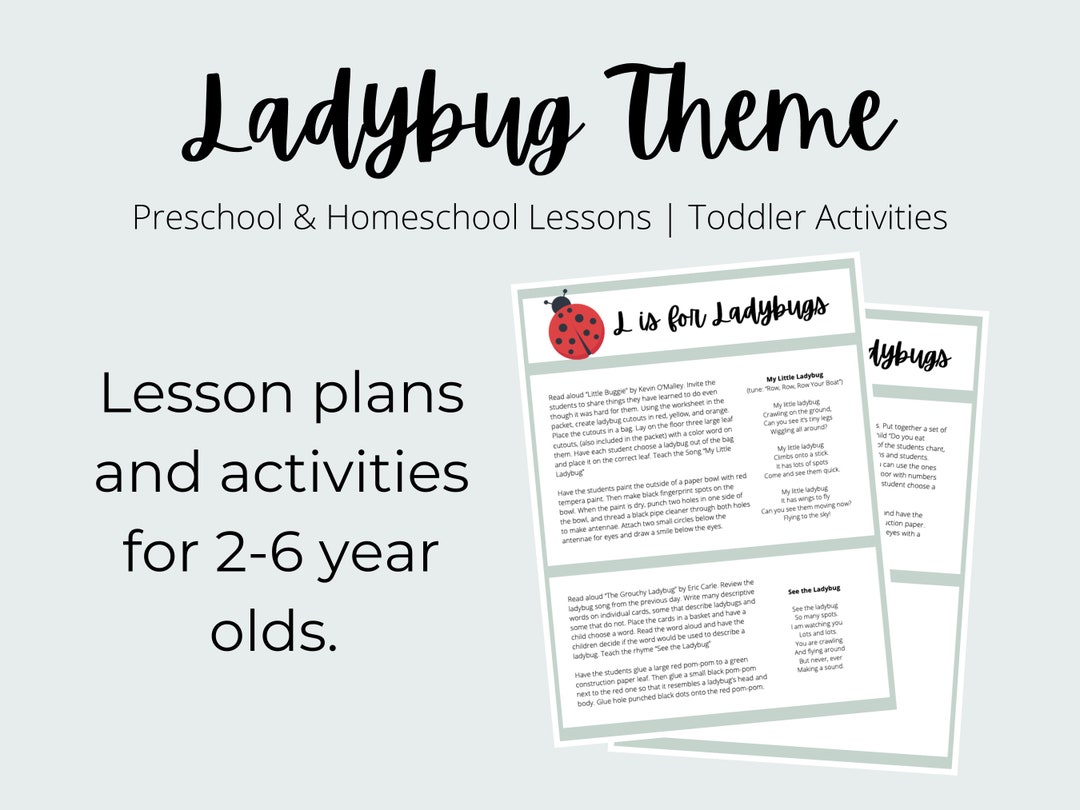 Ladybug Theme Preschool Curriculum Printable | Homeschool Lesson Plan ...