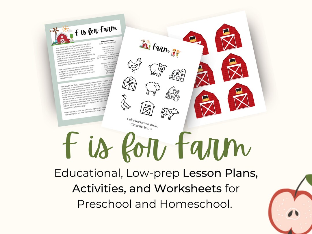 Farm Theme Printable Preschool Lesson Plans | Printable Activities and ...