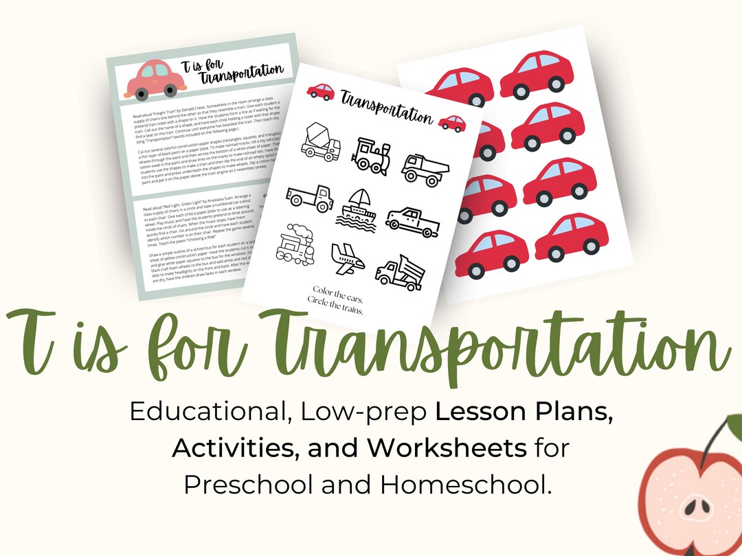 Transportation Theme Printable Preschool Lesson Plans | Printable ...
