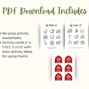 Farm Theme Printable Activity Worksheets | No Prep Preschool and ...