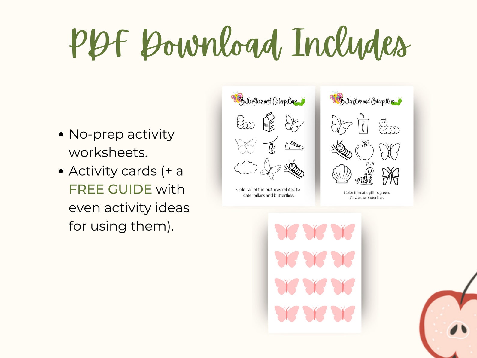 Butterflies & Caterpillars Printable Activity Worksheets | No Prep ...