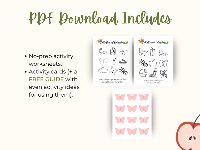 Butterflies & Caterpillars Printable Activity Worksheets | No Prep ...