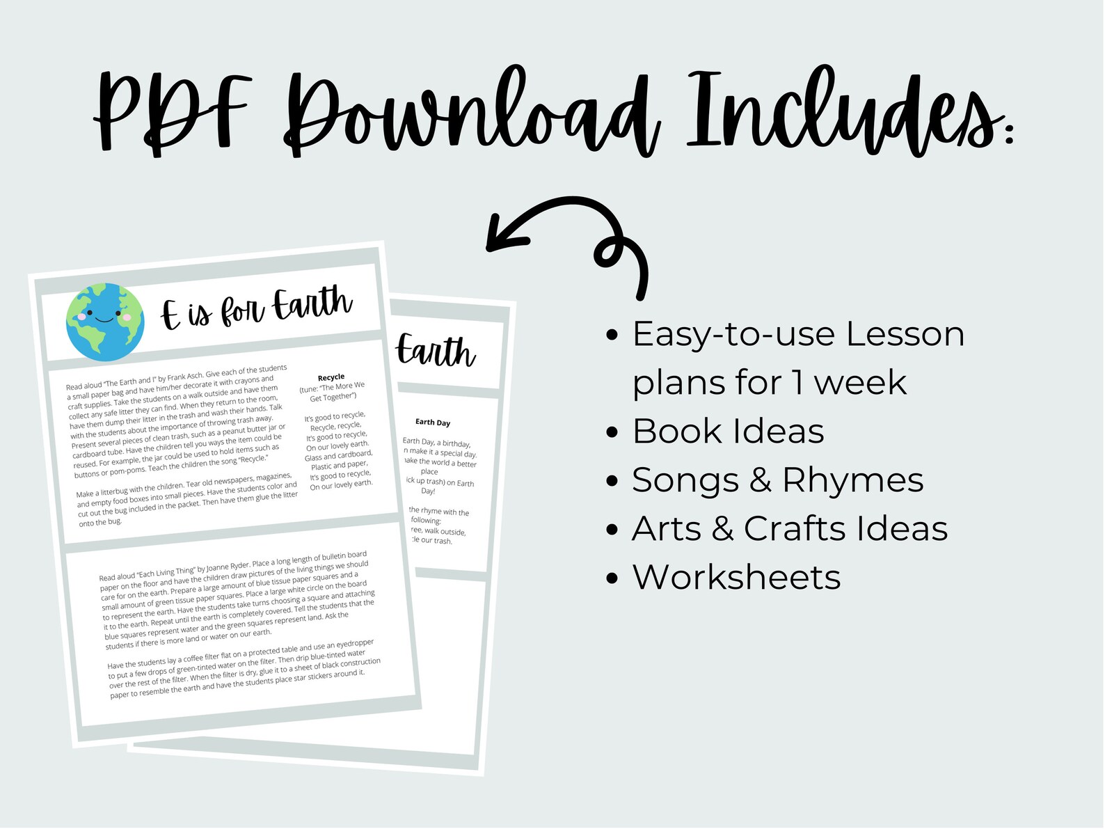 Earth Theme Preschool Curriculum Printable | Homeschool Lesson Plan ...