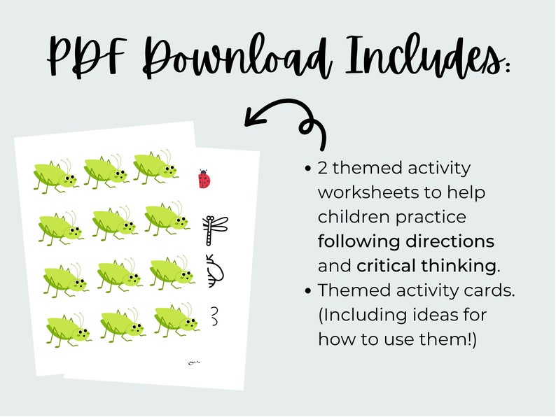 Bug Theme Printable Activity Worksheets No Prep Preschool - Etsy