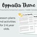 Opposites Theme Preschool Curriculum Printable | Homeschool Lesson Plan ...