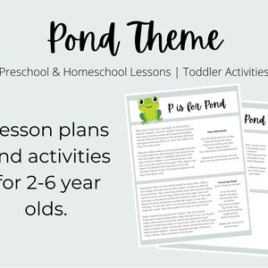 Pond Theme Preschool Curriculum Printable | Homeschool Lesson Plan ...