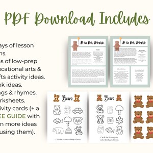 Bear Theme Printable Preschool Lesson Plans | Printable Activities and ...