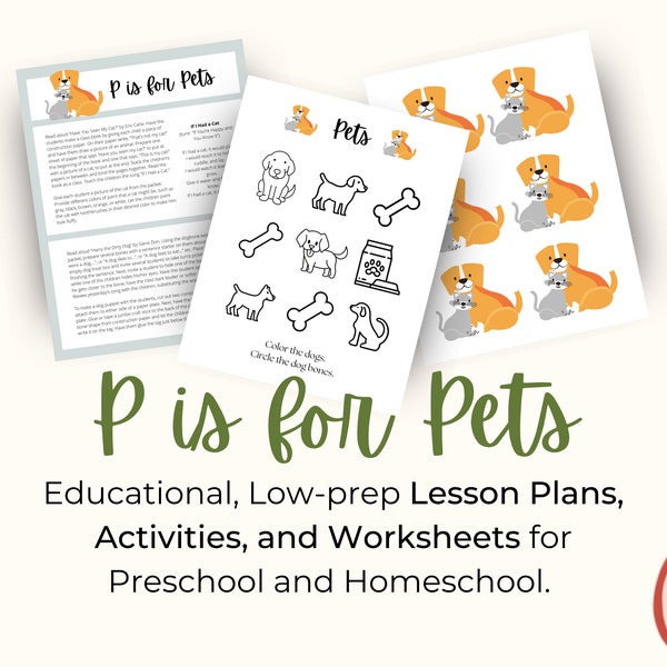 Pets Theme Lesson Plans - Etsy