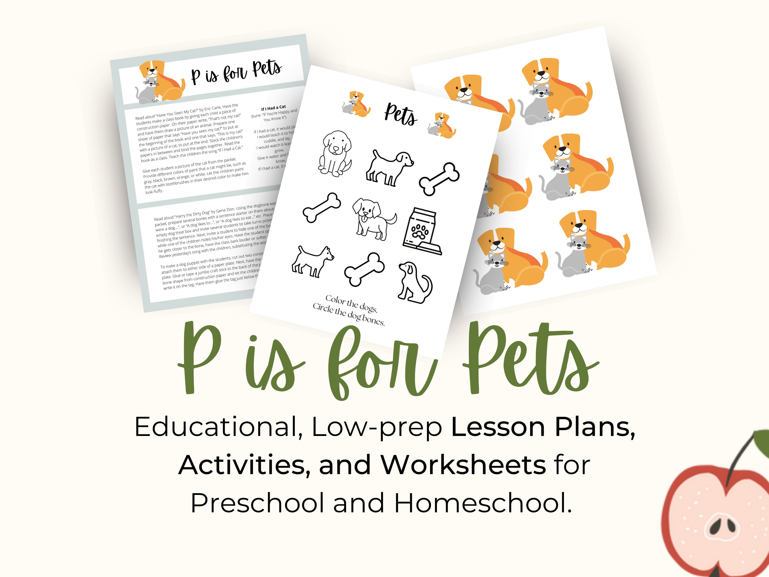 Pets Theme Printable Preschool Lesson Plans | Printable Activities and ...