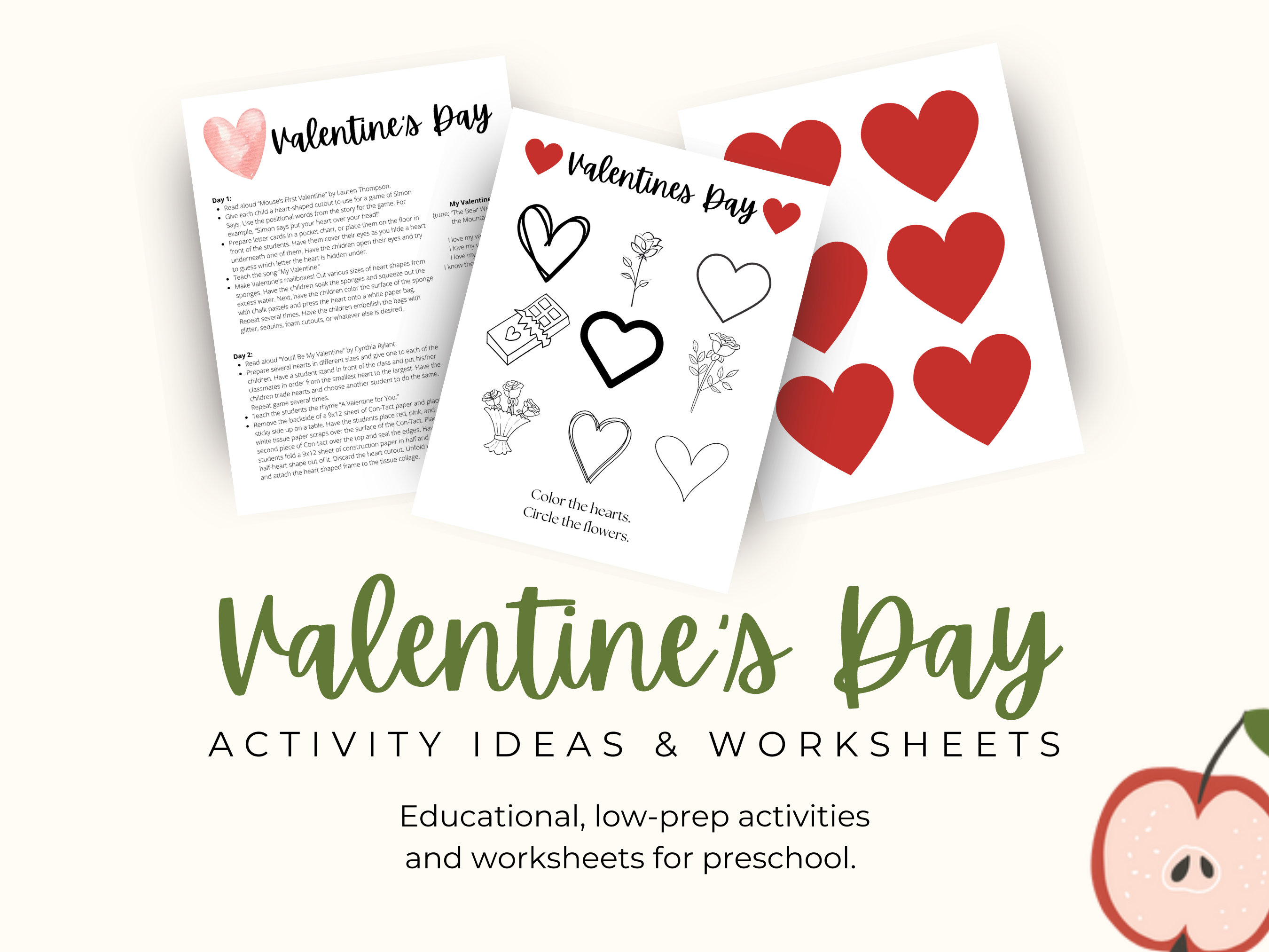 Valentine's Day Printable Activities, Preschool Printable Worksheets ...