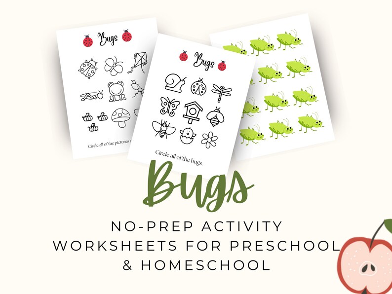 Bug Theme Printable Activity Worksheets | No Prep Preschool and ...