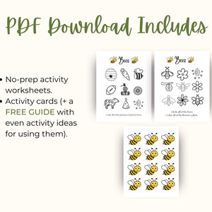 Bee Theme Printable Activity Worksheets | No Prep Preschool and ...