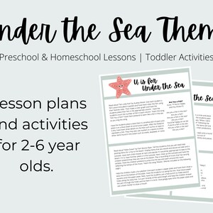Under the Sea Theme Preschool Curriculum Printable | Homeschool Lesson ...
