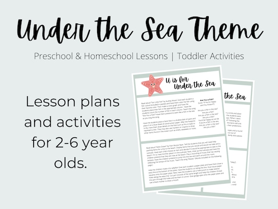 Under the Sea Theme Preschool Curriculum Printable - Etsy