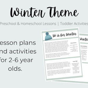 Winter Theme Preschool Curriculum Printable | Homeschool Lesson Plan ...