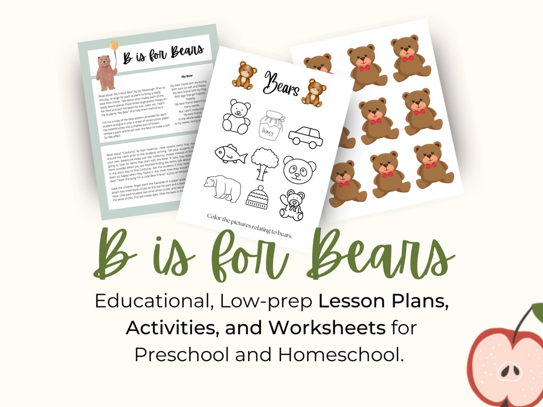 Bear Theme Printable Preschool Lesson Plans | Printable Activities and ...
