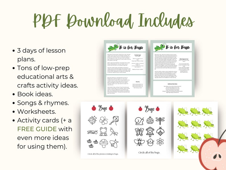 Bugs Theme Printable Preschool Lesson Plans | Printable Activities and ...