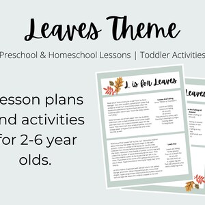 Leaves Theme Preschool Curriculum Printable | Homeschool Lesson Plan ...